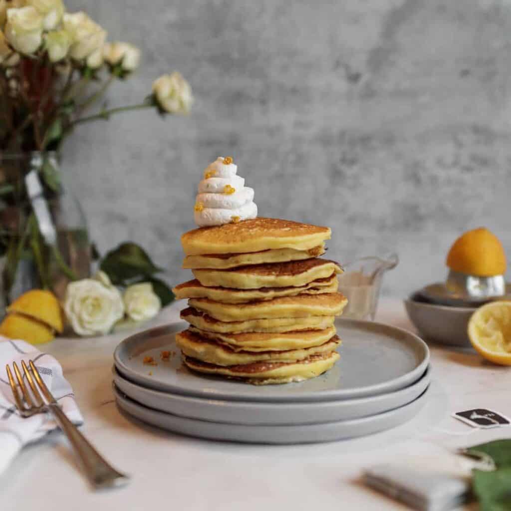 Easy Lemon Pancakes & Earl Grey Crème Anglaise - The Sage Apron