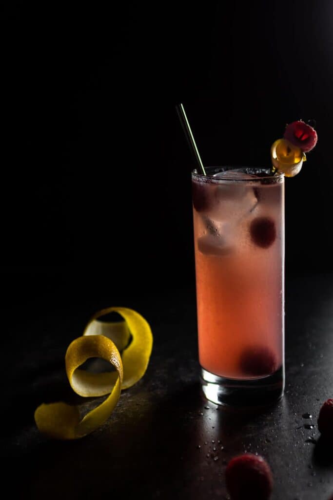 Raspberry Lychee Collins - Cocktail OR Mocktail - The Sage Apron