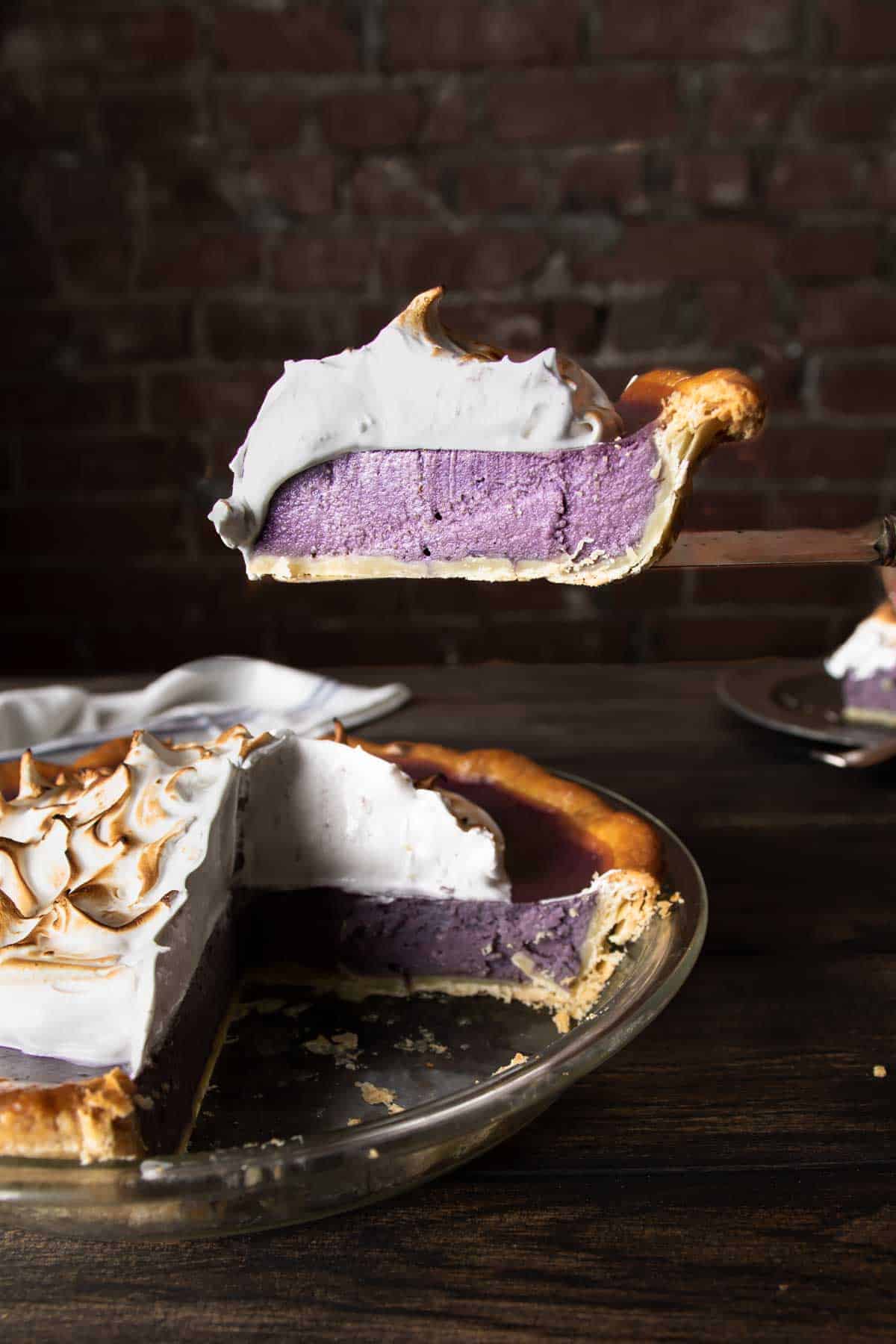 Purple Sweet Potato Pie with Torched Meringue - The Sage Apron