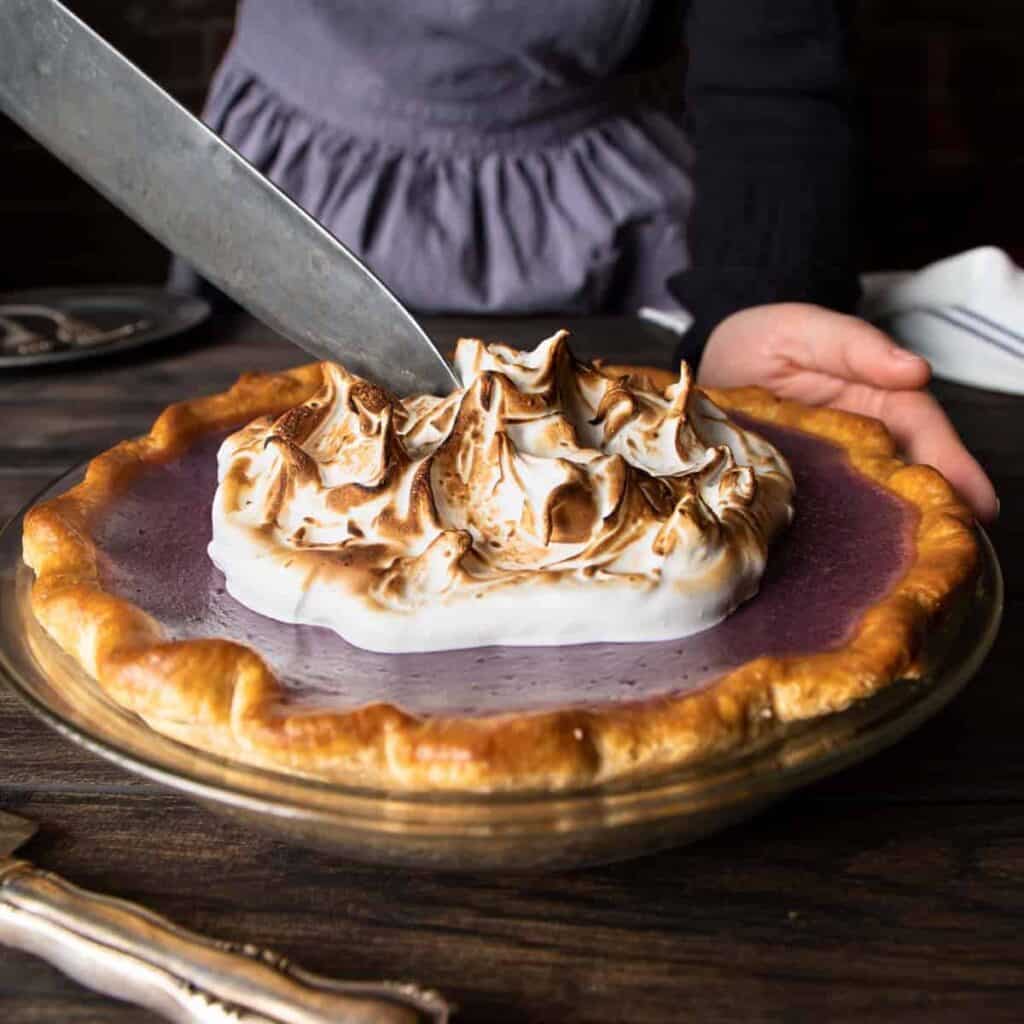Purple Sweet Potato Pie with Torched Meringue - The Sage Apron