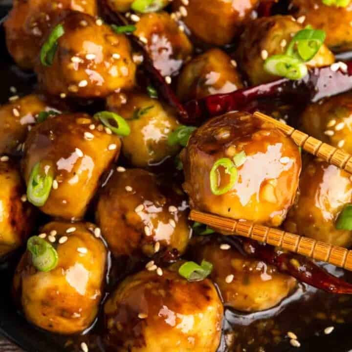 Easy General Tso's Chicken Meatballs - The Sage Apron