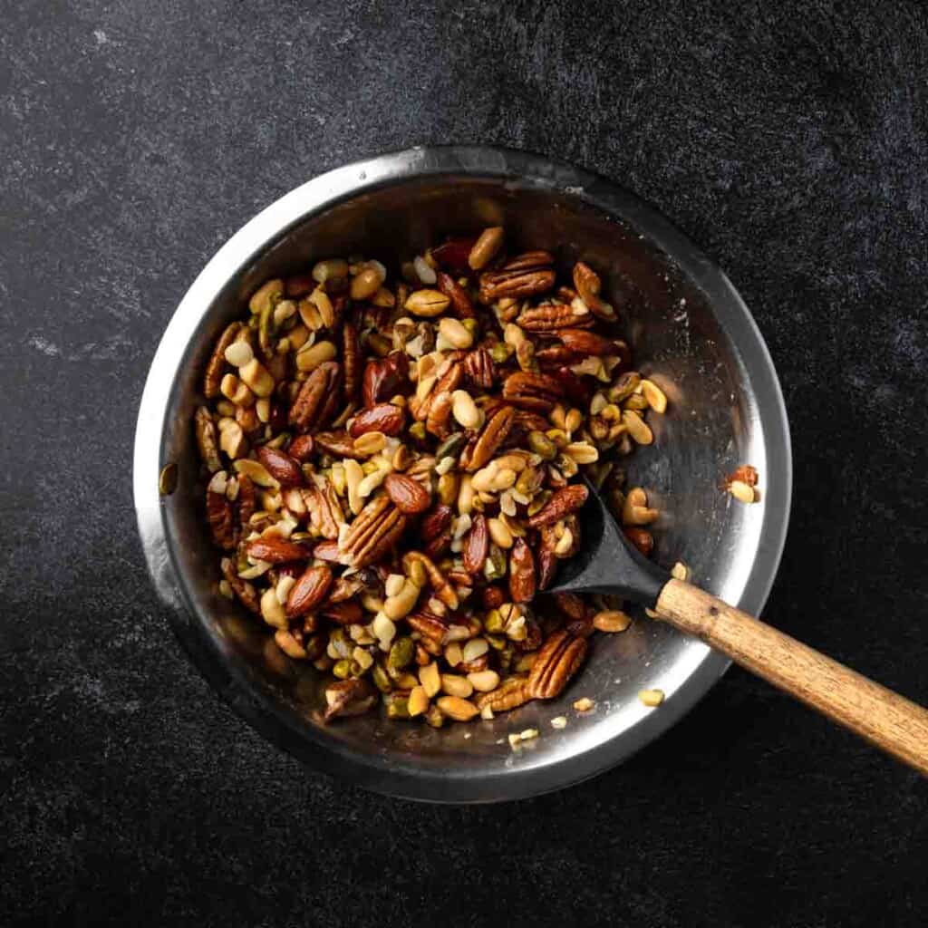 Savory Parmesan Baked Chex Mix with Rosemary Candied Nuts - The Sage Apron