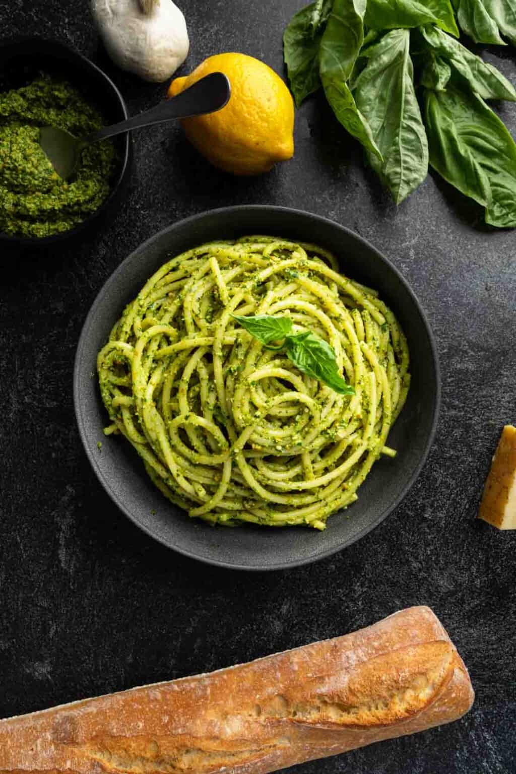 Spaghetti al Pesto (Pasta with Homemade Pesto Sauce) - The Sage Apron